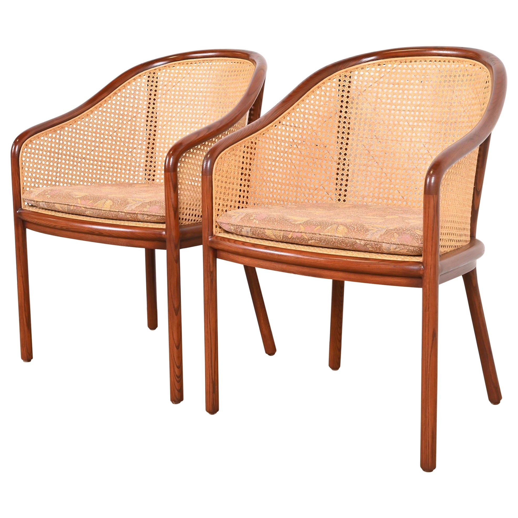 Ward Bennett for Brickel Associates Landmark Ash and Cane Armchairs ...