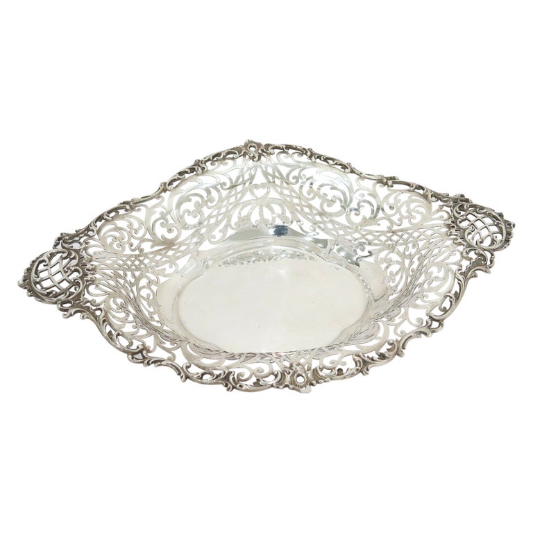 Sterling Silver Howard Sterling Co. Antique Oval Serving Basket For ...