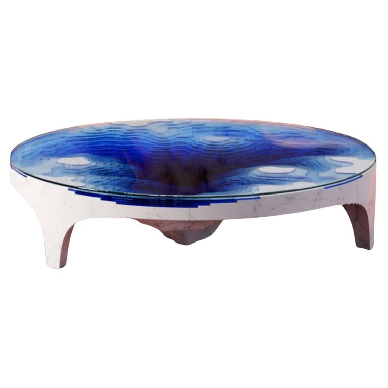 Large Abyss Horizon Coffee Table with Marble Base by Duffy London For ...