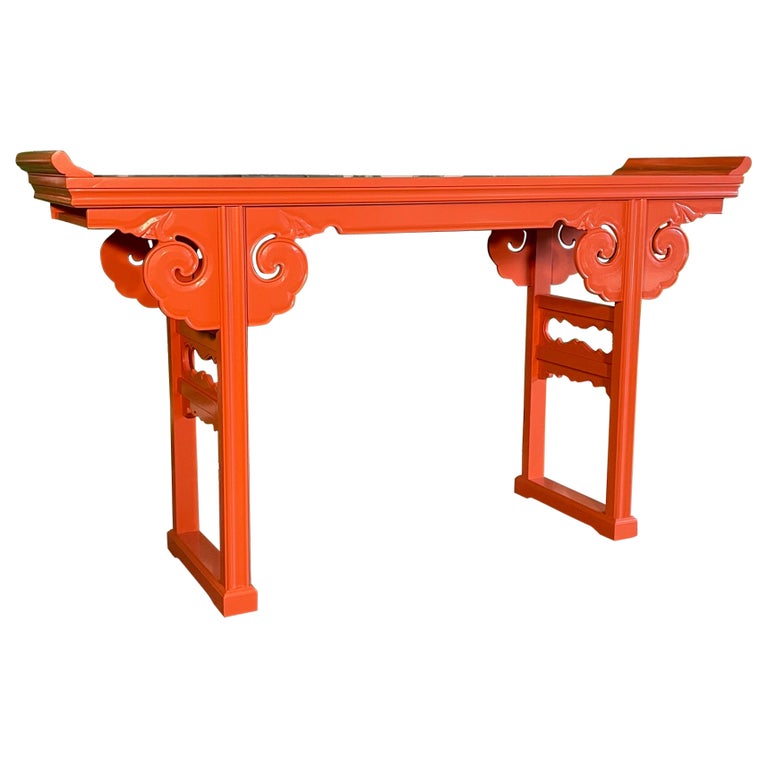 Asian Scroll Altar or Console Table For Sale at 1stDibs