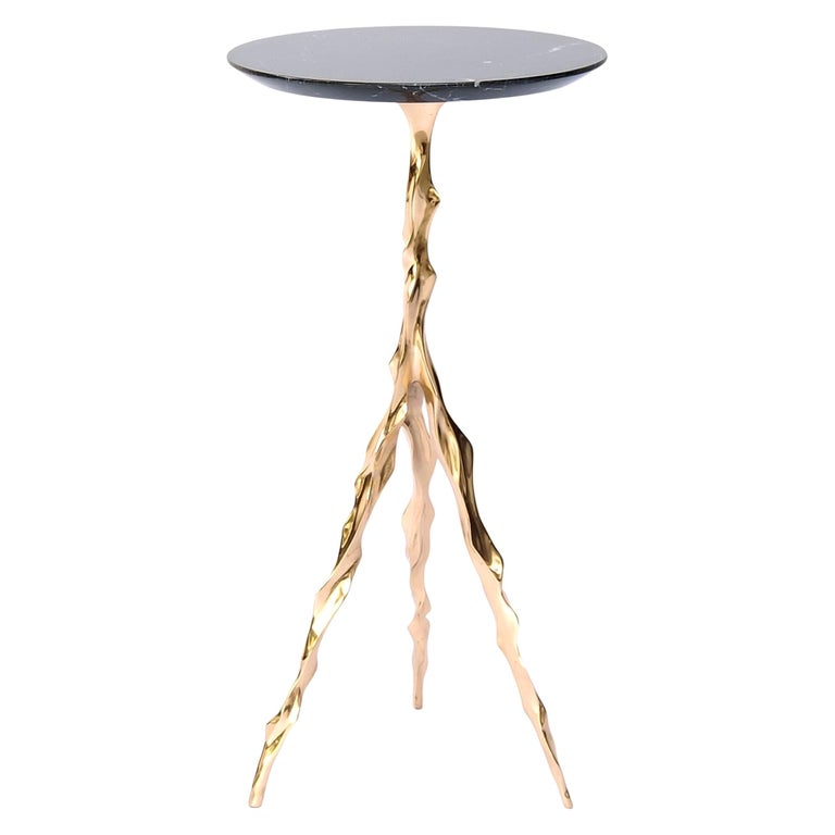 Etta Drink Table with Nero Marquina Marble Top by Fakasaka Design For ...