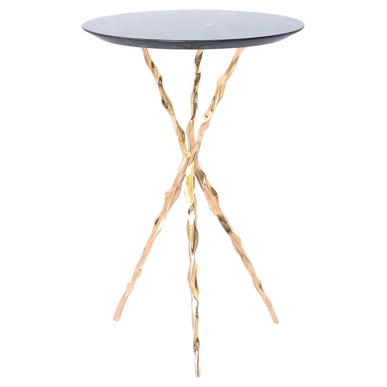 Table à boissons Thom avec plateau en marbre Nero Marquina de Fakasaka ...