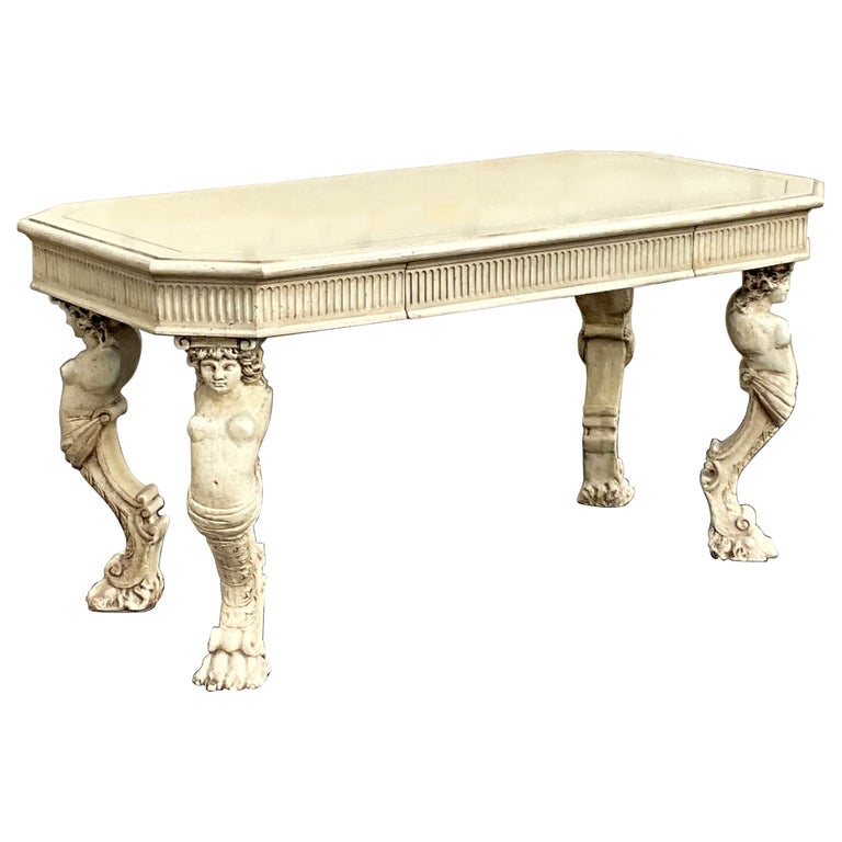 20th-C. Italian Neo-Classical Style Carved and Painted Desk or Console ...