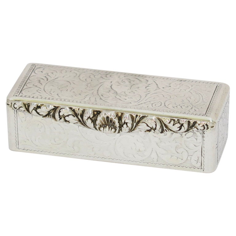 3.25" European Silver Gilt Interior Antique Austrian 1830-1839 Floral ...