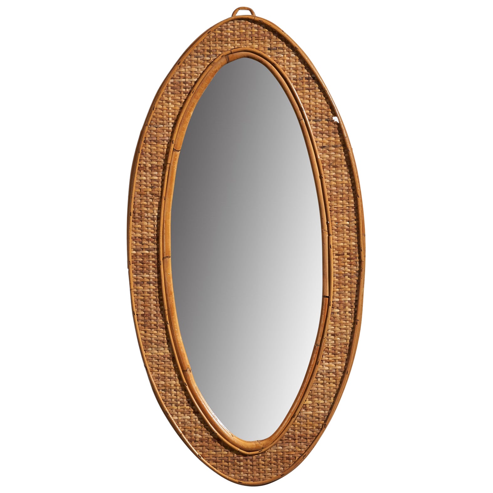 Italian Designer, Wall Mirror, Red Velvet, Mirror Glass, Italy, 1970s ...