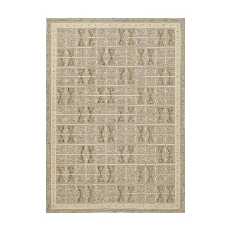 Rug and Kilim’s Scandinavian Style Kilim in Beige-Brown and Gray ...