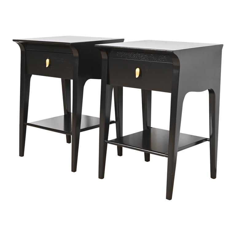 John Van Koert for Drexel Profile Mid-Century Modern Black Lacquered ...