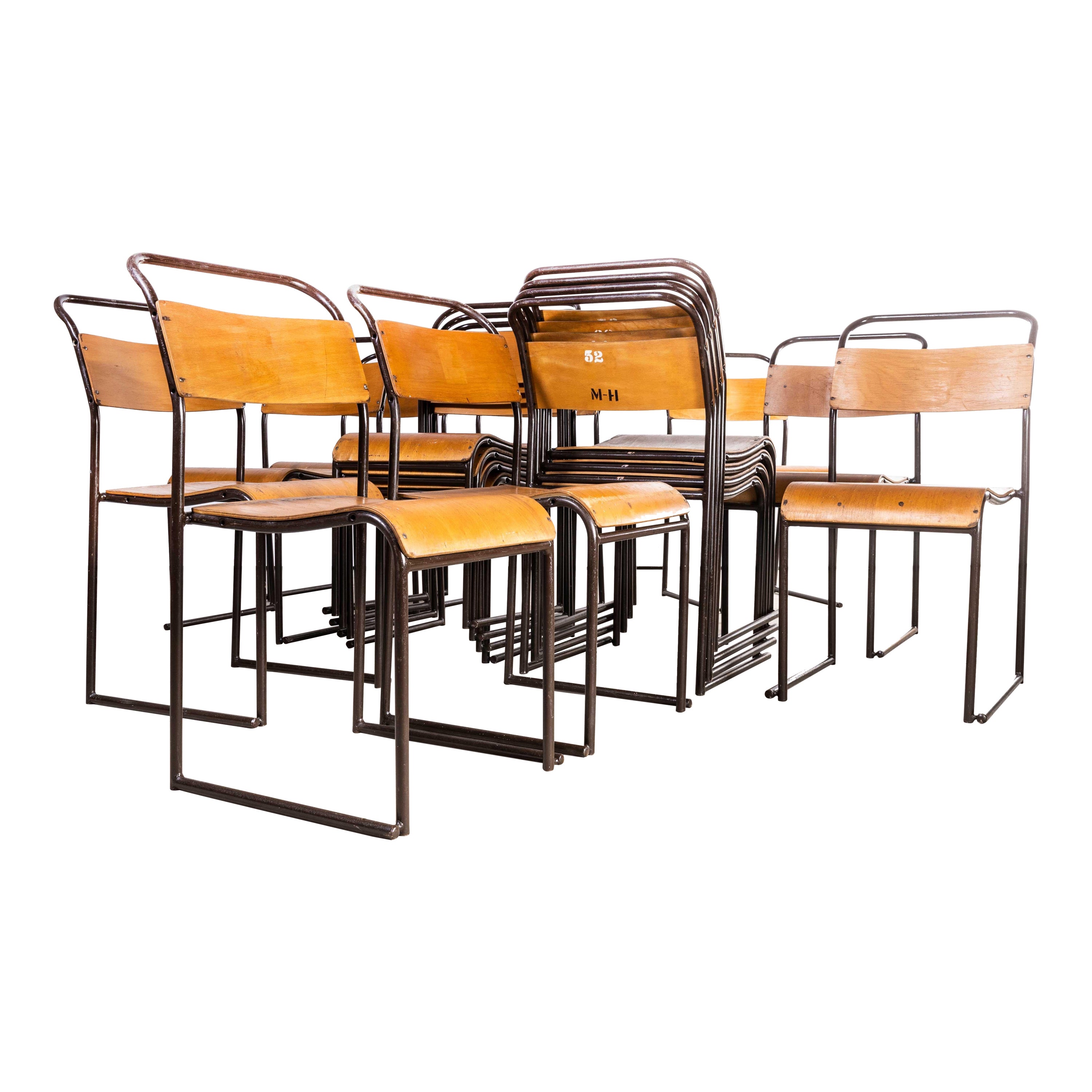 1940's Pel Tubular Metal Light Chocolate Dining Chairs, Set of Twelve ...