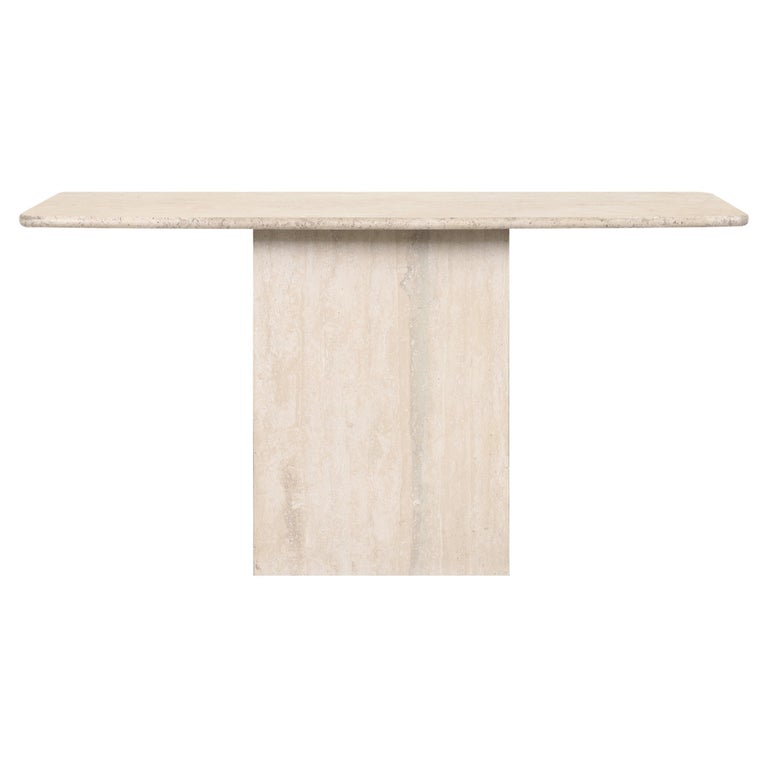 Italian Modernist Travertine Console Table by Stone International For Sale at 1stDibs