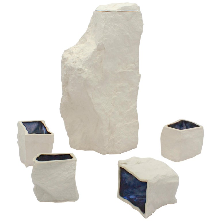White Carafe and Cups Set by Craig Barrow For Sale at 1stDibs