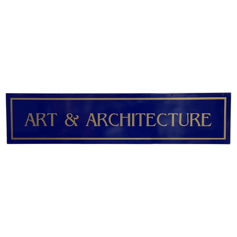 Vintage Art and Architecture Sign, 1960’s For Sale at 1stDibs