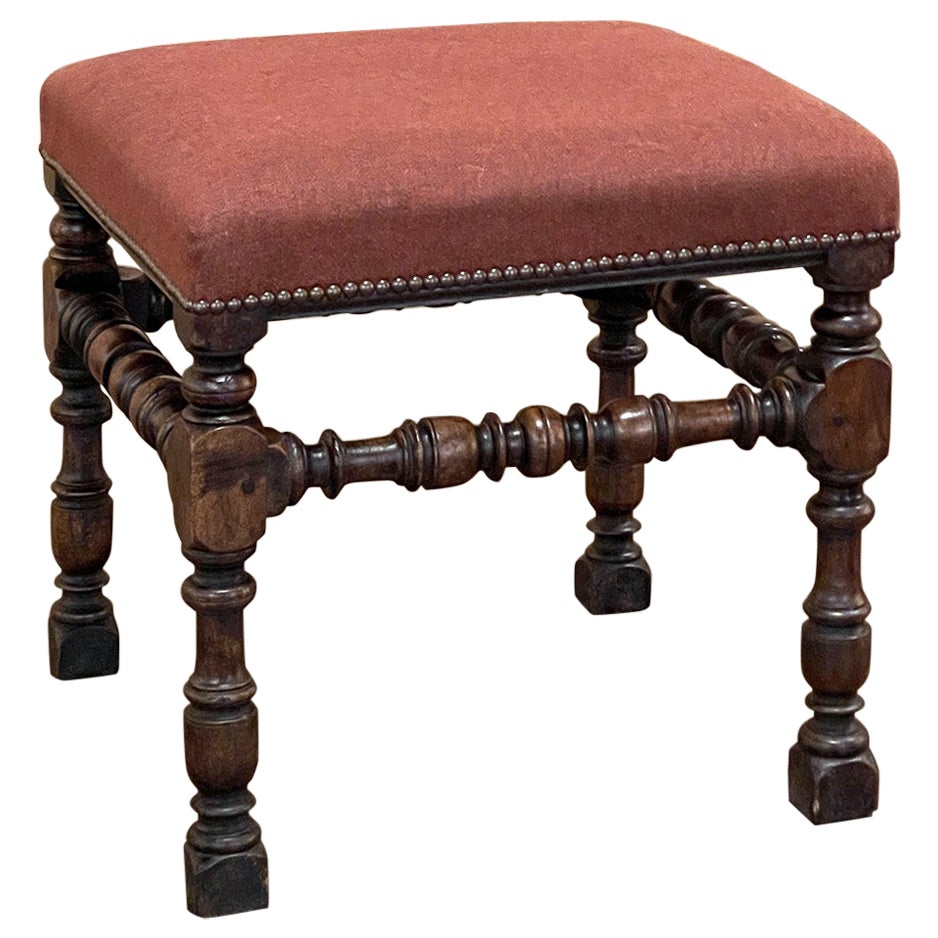 Pair of 19th Century French Gothic Hand-Crafted Stripped Oak Footstools ...