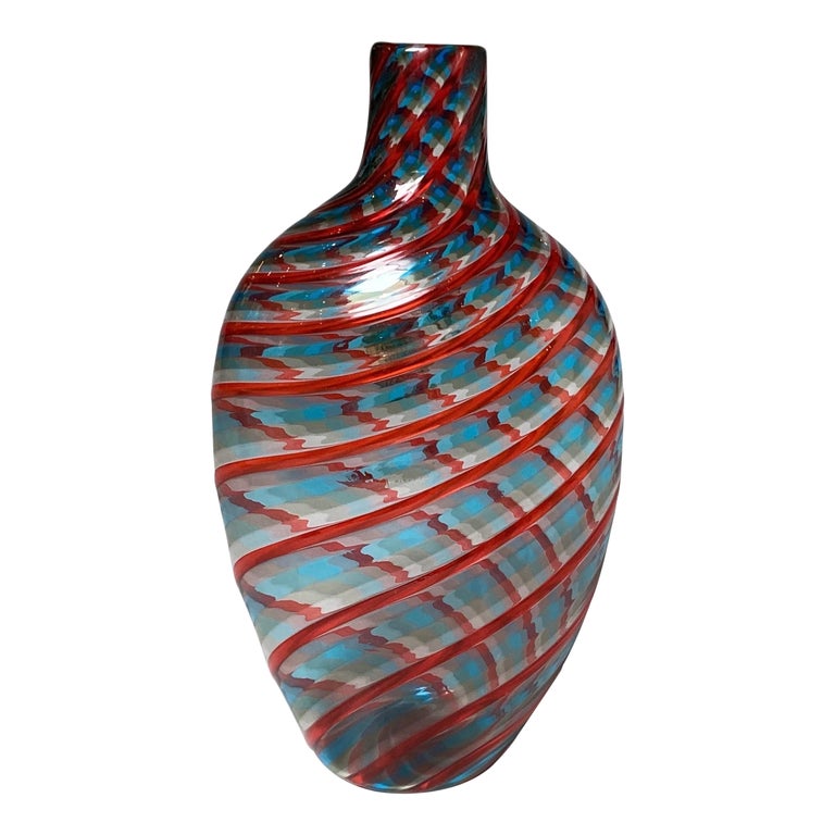 Murano Italy Swirl Vase Linea Valentina For Sale at 1stDibs