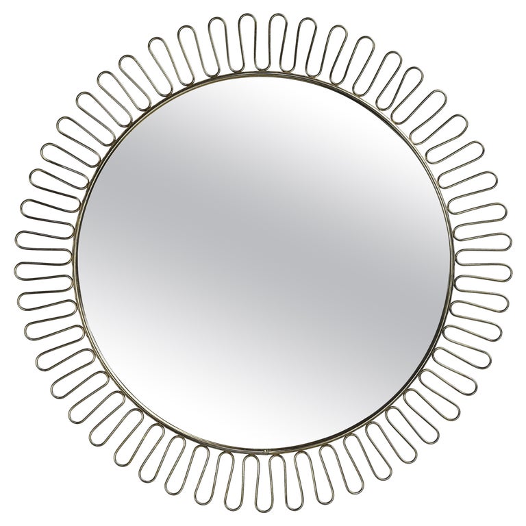 Sunburst Wall Brass Loop Mirror by Josef Frank for Svenskt Tenn Sweden ...