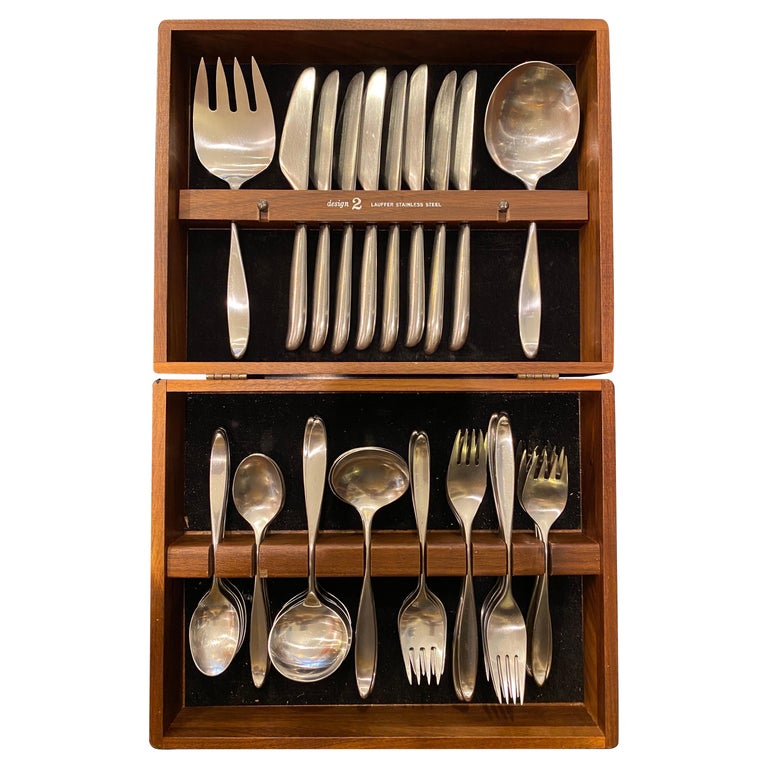 Don Wallance for Lauffer Design 2 Flatware Set in Original Box at 1stDibs