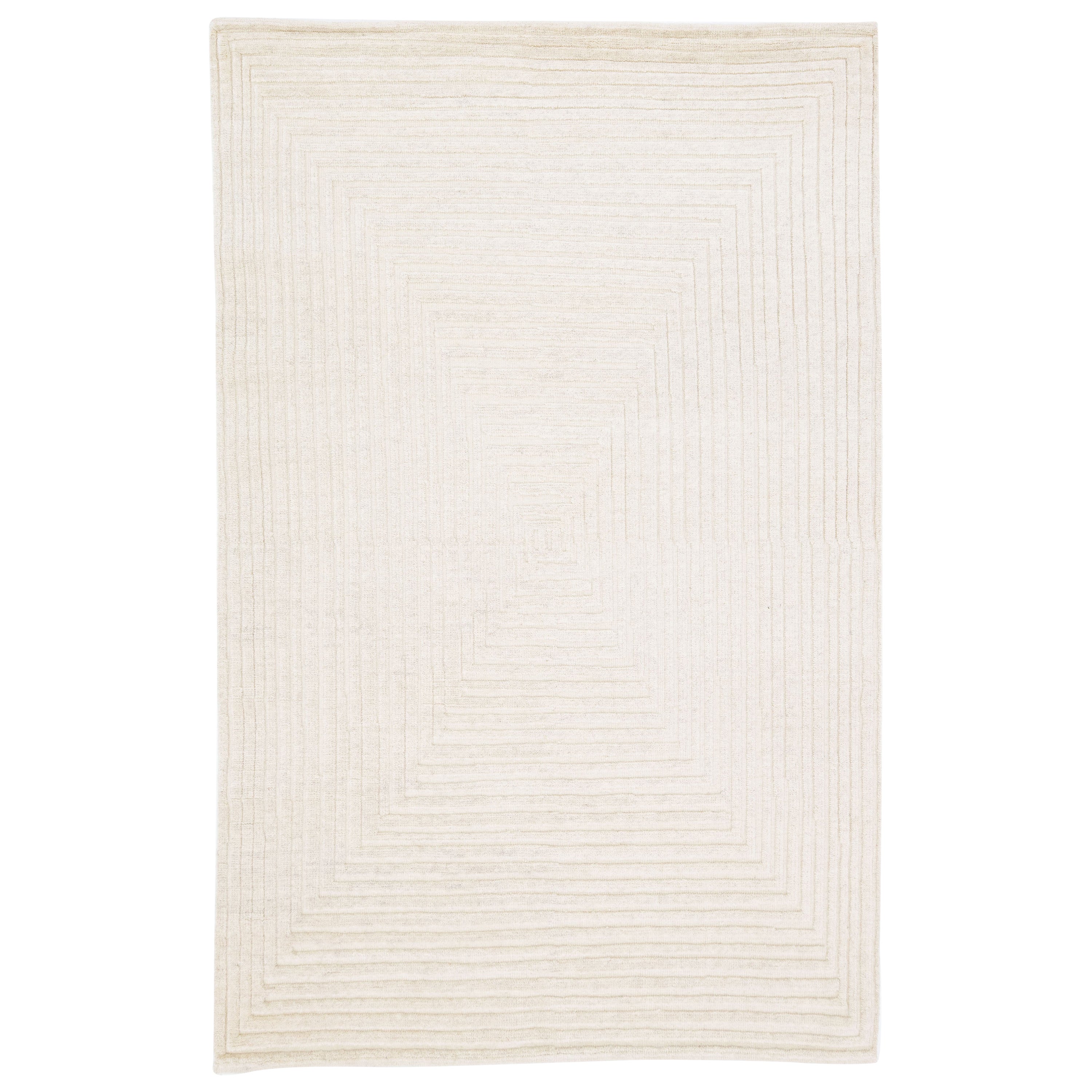 Ivory Modern Moroccan Style Oversize Wool Rug With Op Art Design by ...