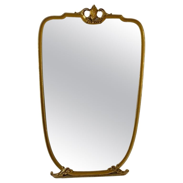 Mid-Century Carved and Golden Mirror, 1950s For Sale at 1stDibs