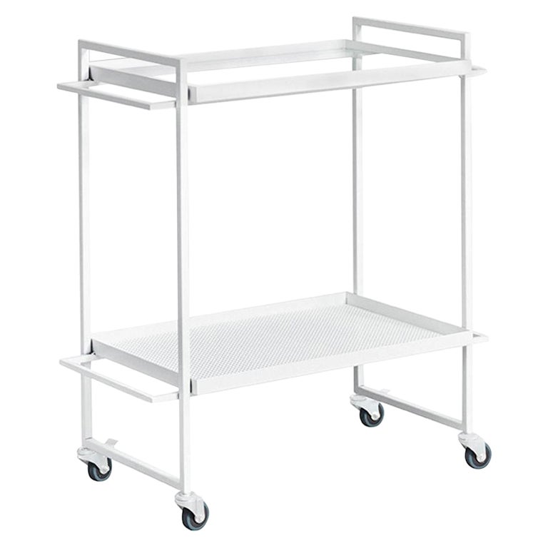 White Bauhaus Trolley by Kristina Dam Studio For Sale at 1stDibs