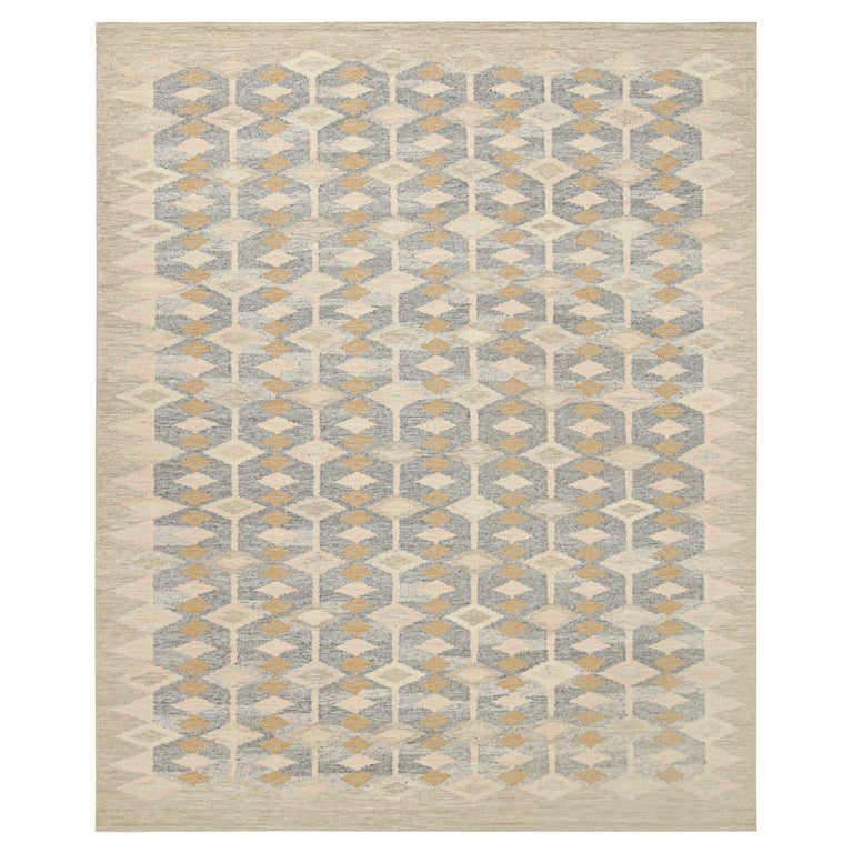 Rug and Kilim’s Scandinavian Style Kilim in Beige and Gray with ...