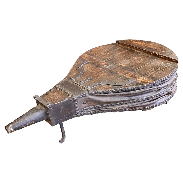 Large French Provincial Carved Beech and Iron Blacksmith’s Bellows at ...