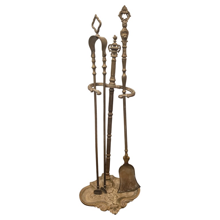 Set of Victorian Bronze Fire Place Tools For Sale at 1stDibs