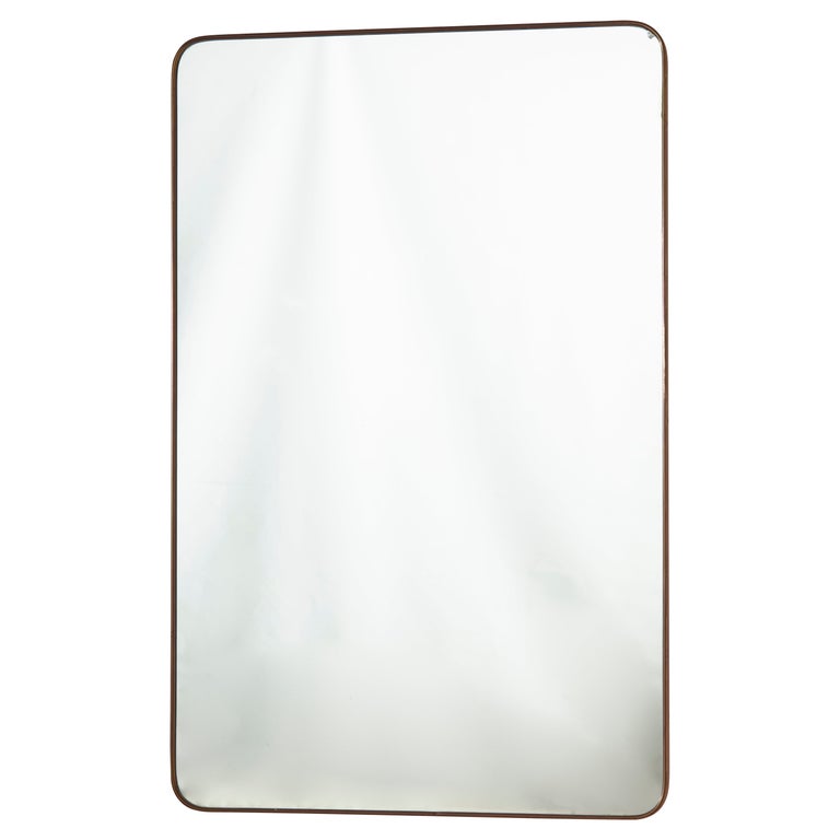Large Italian Rectangular Brass Wall Mirror, Italy, 1950s For Sale at ...