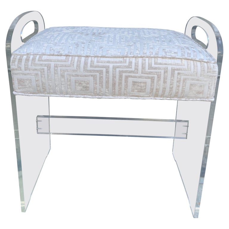 Vintage Lucite Stool by Charles Hollis Jones For Sale at 1stDibs