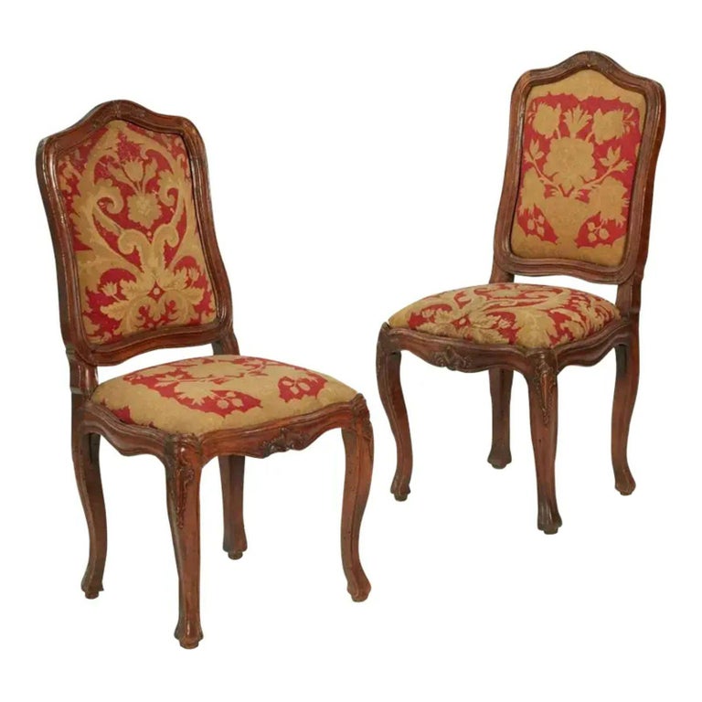 Antique Italian Rococo Side Chairs, 18th Century For Sale at 1stDibs