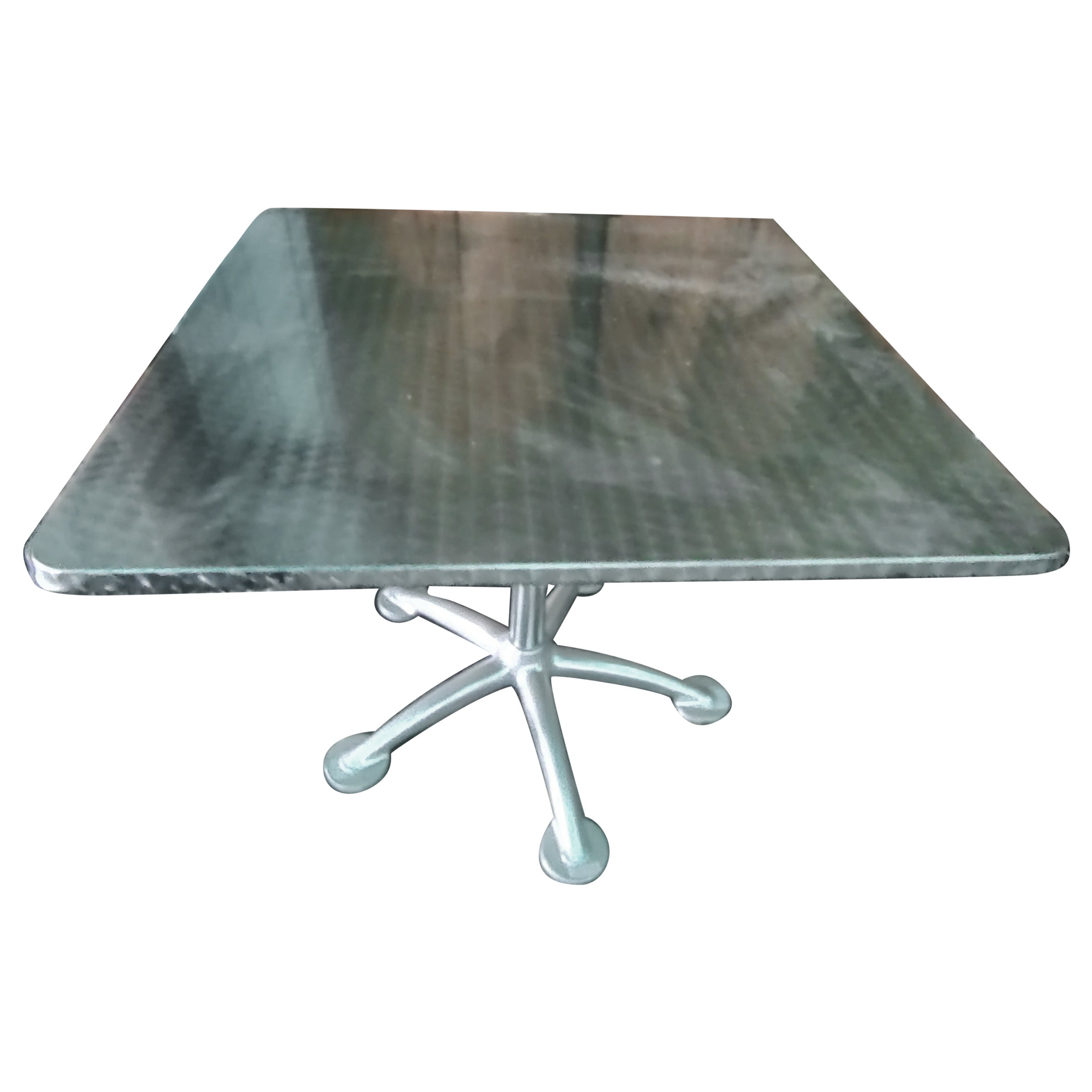 Mid-Century, Large Square Aluminum and Stainless Tables by Jorge Pensi ...