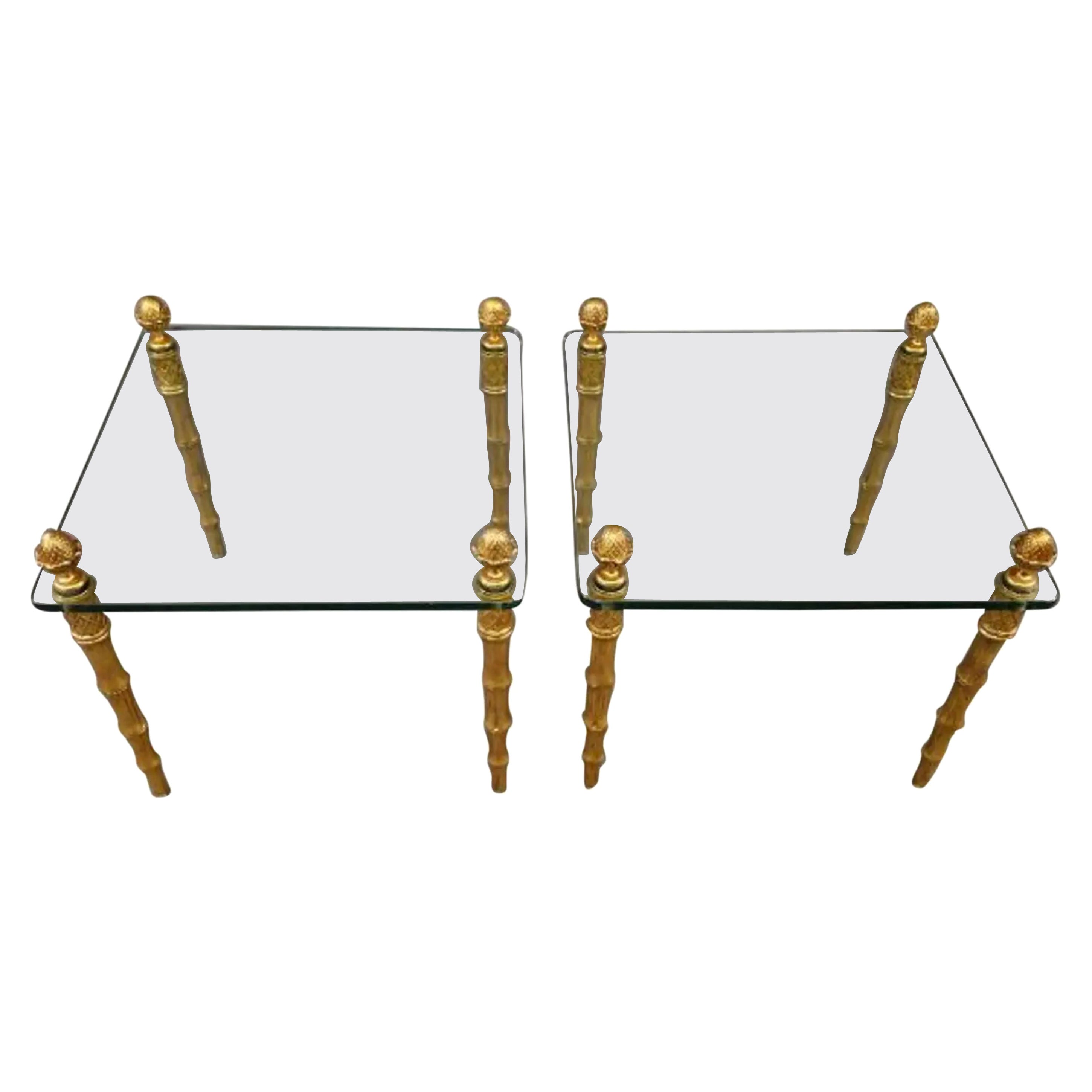 Pair of Minimalist Solid Brass and Glass Piet Mondrian Style Two Step ...