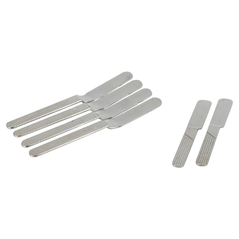 Nils Johan, Modernist Cutlery, Four Fish Knives and Two Butter Knives ...