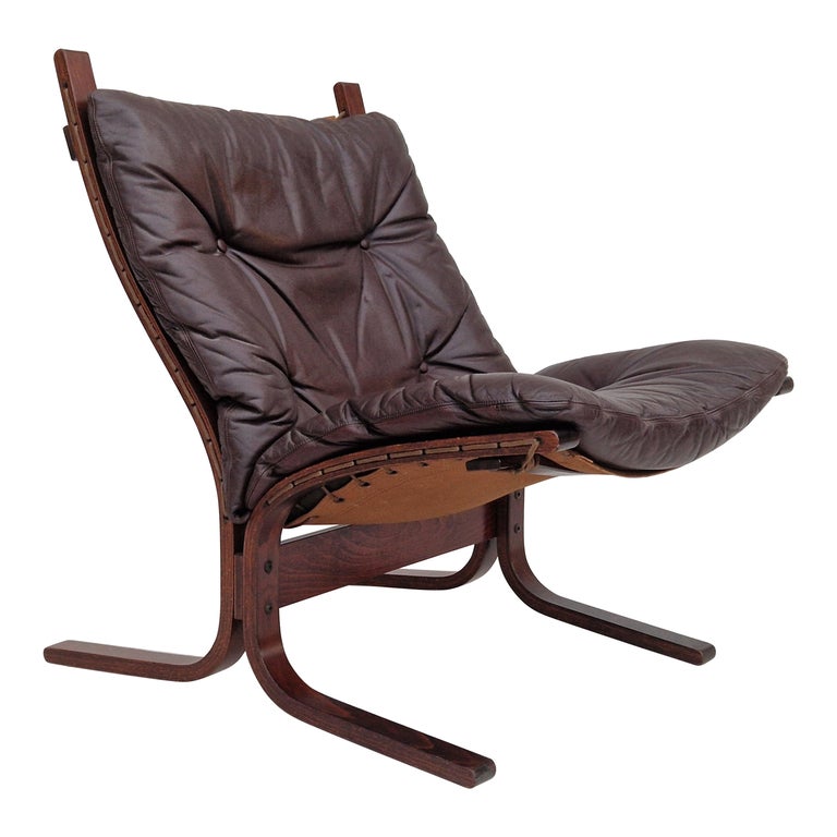 1960s, Vintage Norwegian "Siesta" chair by Ingmar Relling, leather ...