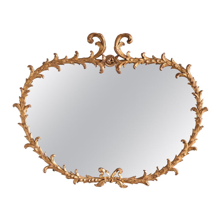 Georgian Gilded Kidney Wall Mirror For Sale at 1stDibs