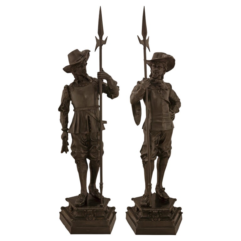 True Pair of French 19th Century Louis XVI St. Bronze Statues of ...