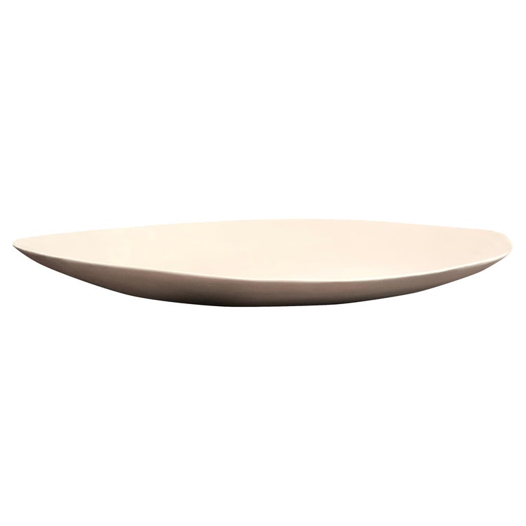 Linen Color Matte Glaze Large Fine Ceramic Platter, Italy, Contemporary ...