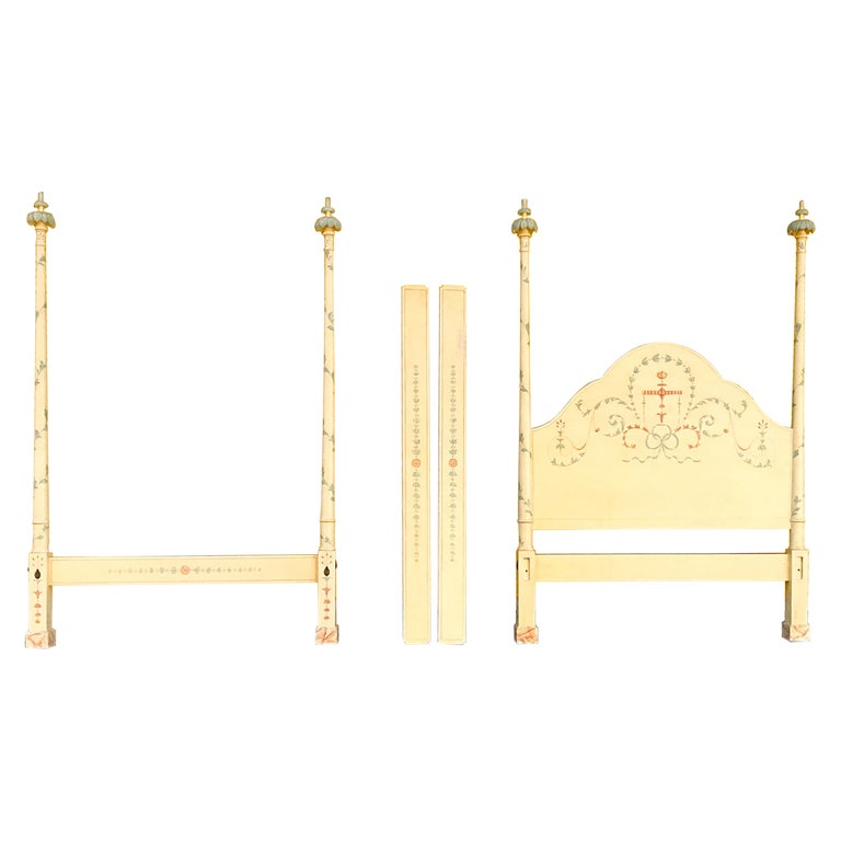 20th C. Hand Painted Regency Style Bed with Palm Fronds Att. to Patina ...