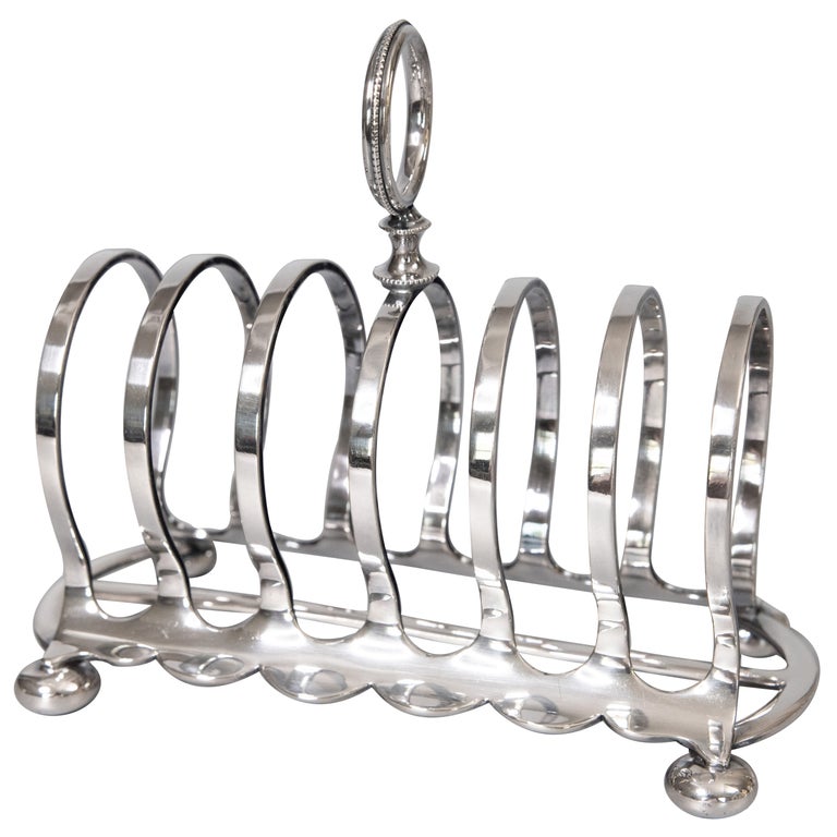 Art Deco English Silver Plate Toast Rack Letter Holder For Sale at 1stDibs