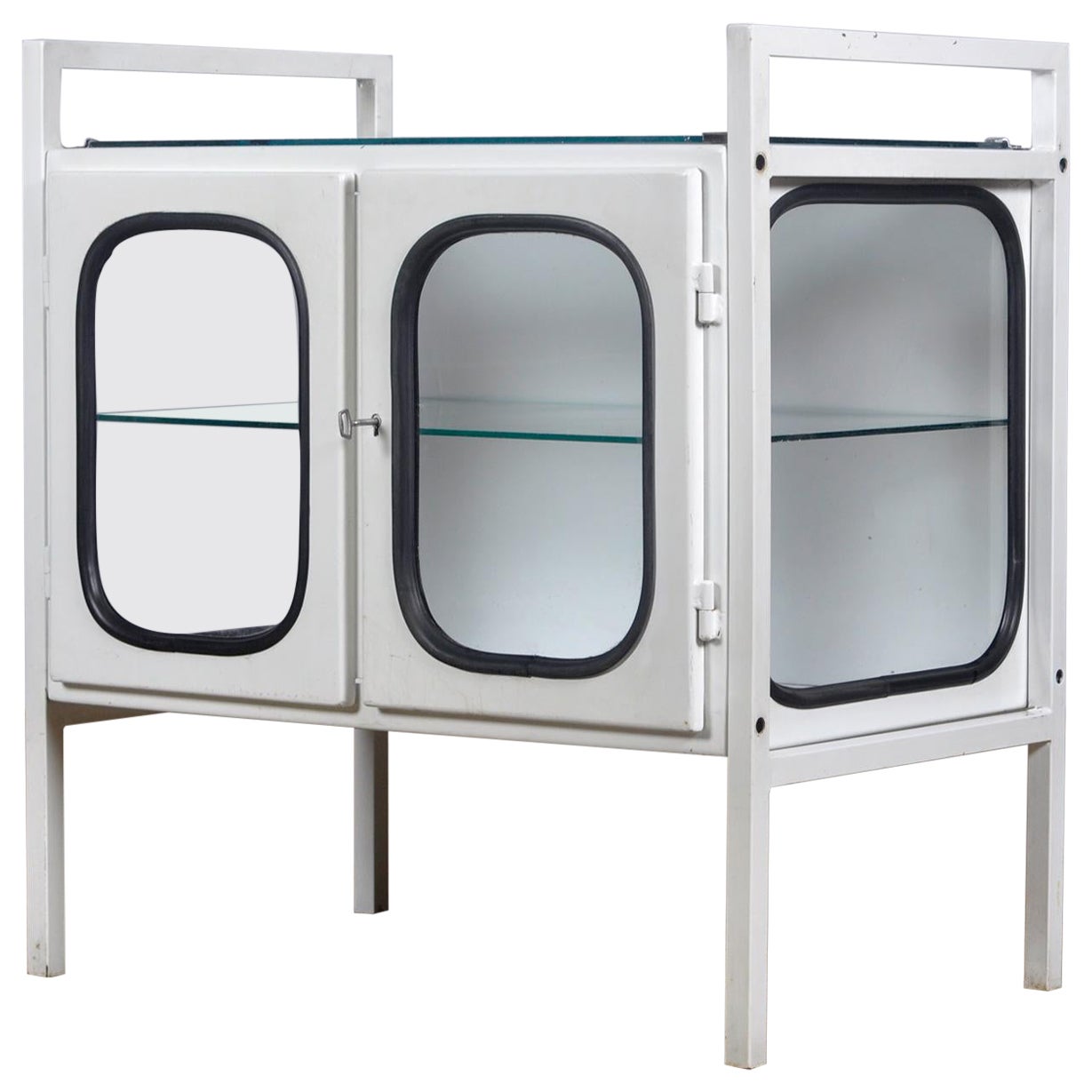 Vintage Iron Medical Cabinet, 1980s at 1stDibs