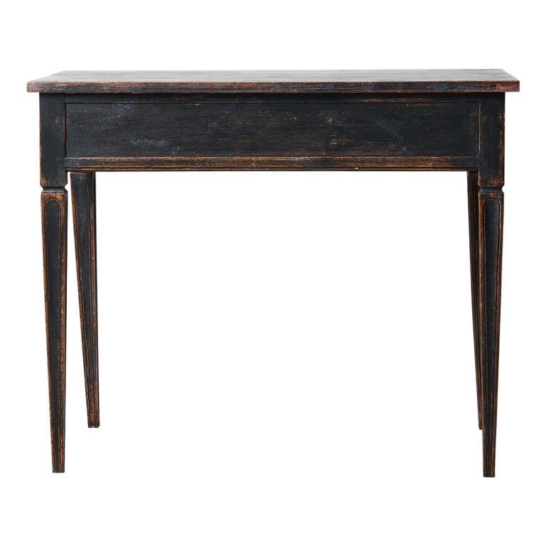 Antique Swedish Black Gustavian Console Table For Sale at 1stDibs