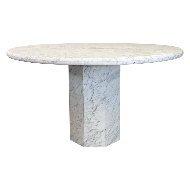 Vintage Carrara Marble Dining/Centre Table For Sale at 1stDibs