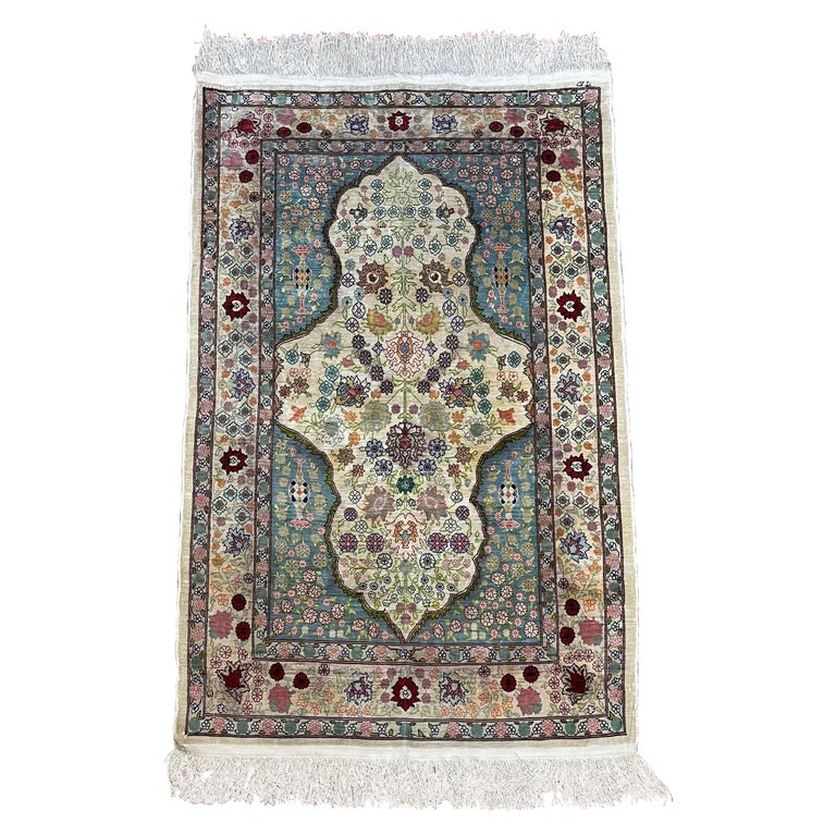 Very Fine Turkish Hereke Silk Rug/Carpet For Sale at 1stDibs