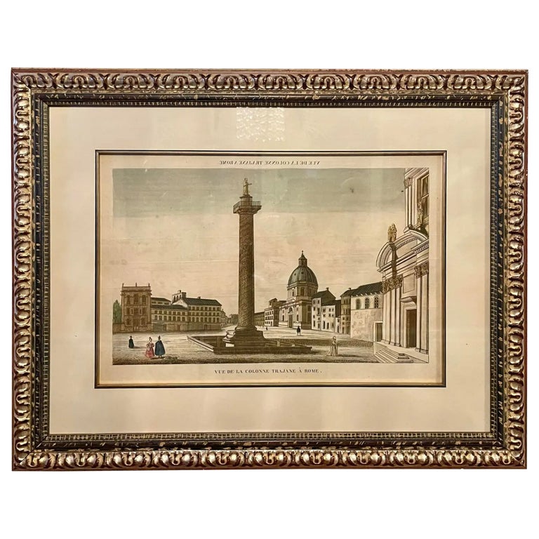 Chez Hocquart Antique Hand Colored Print, Vue De La Collone Trajane a ...