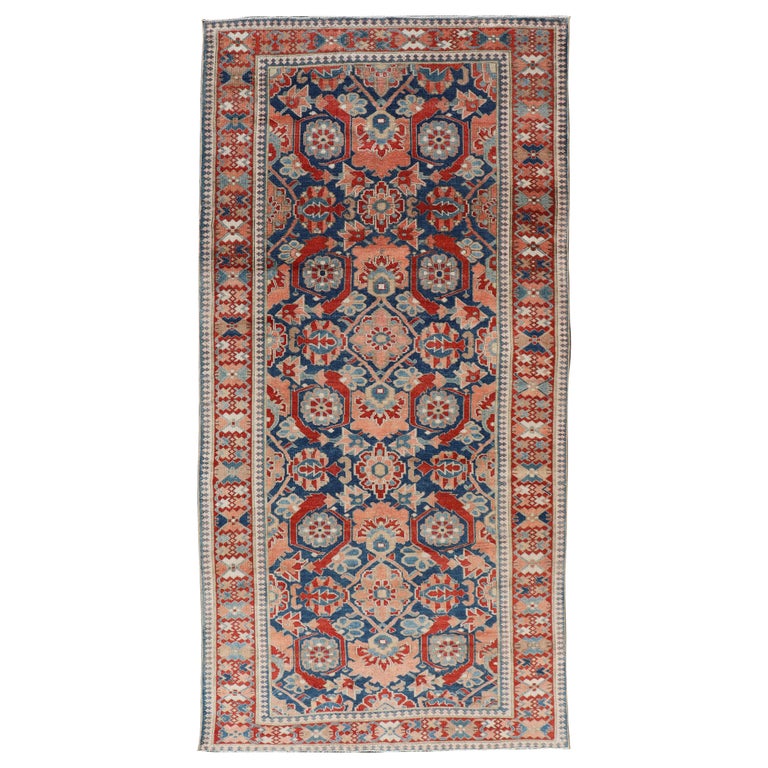 Antique Persian Tabriz Gallery Rug with Large Scale Florals in Medium ...