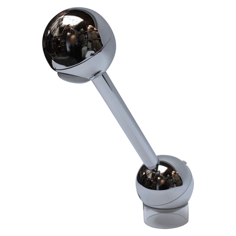 French Moderne Chrome "Barbell" Pivoting Table Lamp by Pierre Cardin ...