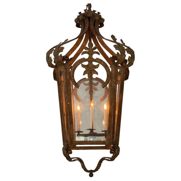 18th C Style Monumental Spanish Colonial Wrought Iron Lantern ...