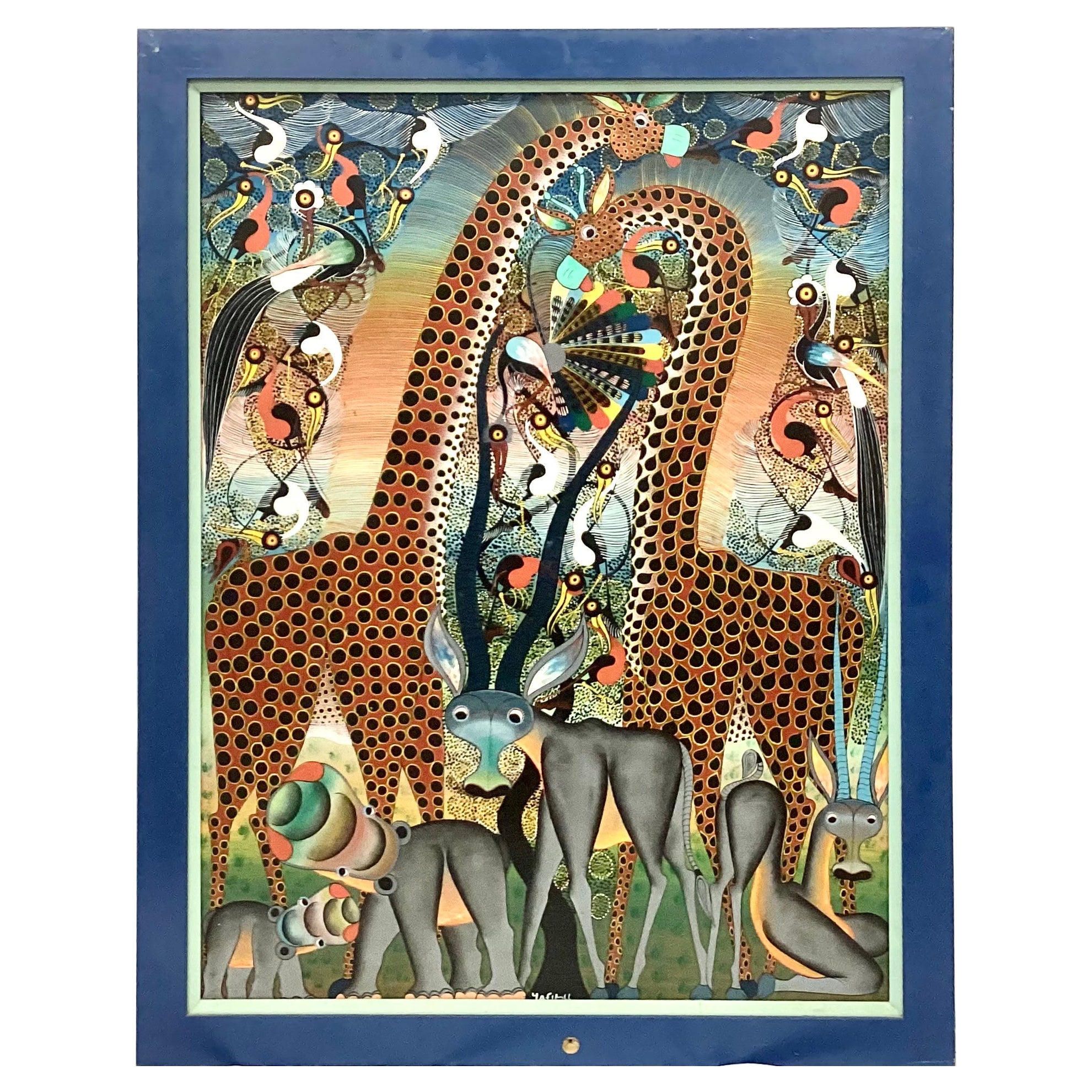 Tingatinga Style African Painting at 1stDibs