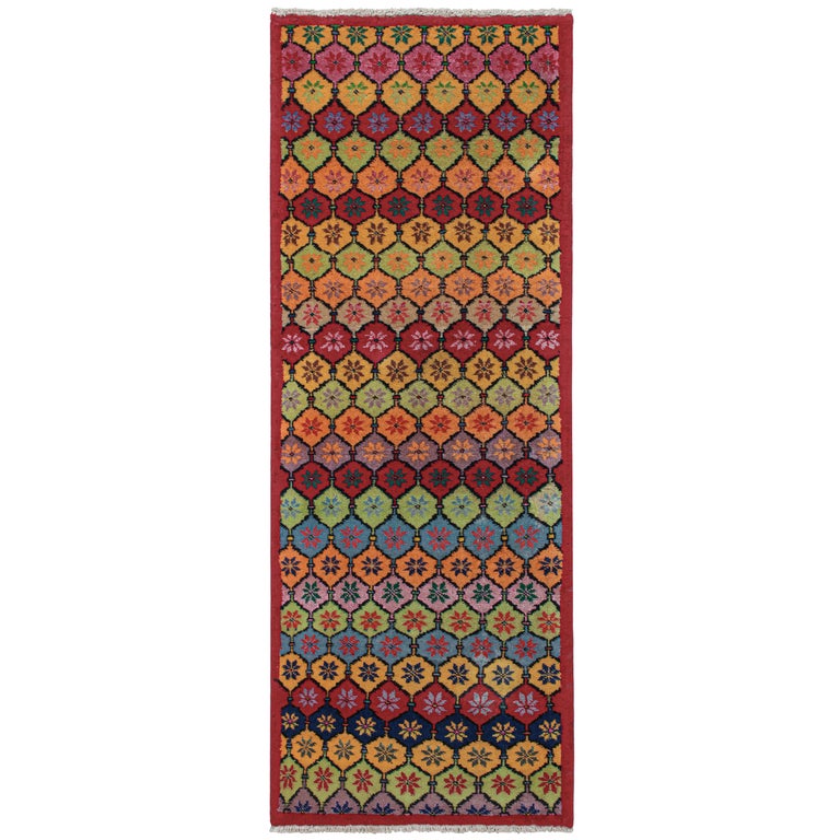 Vintage Zeki Müren Runner in Polychromatic Patterns by Rug and Kilim ...