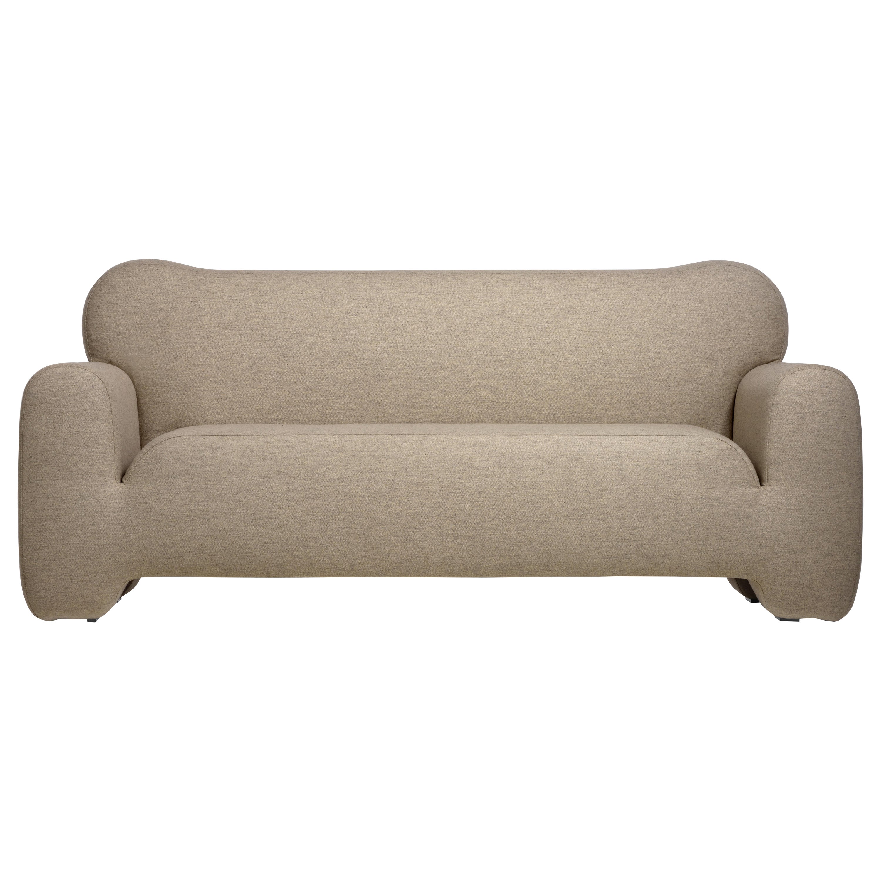 Contemporary and curvy soft fabric PAMPUKH Beige Bench by Faina - more ...