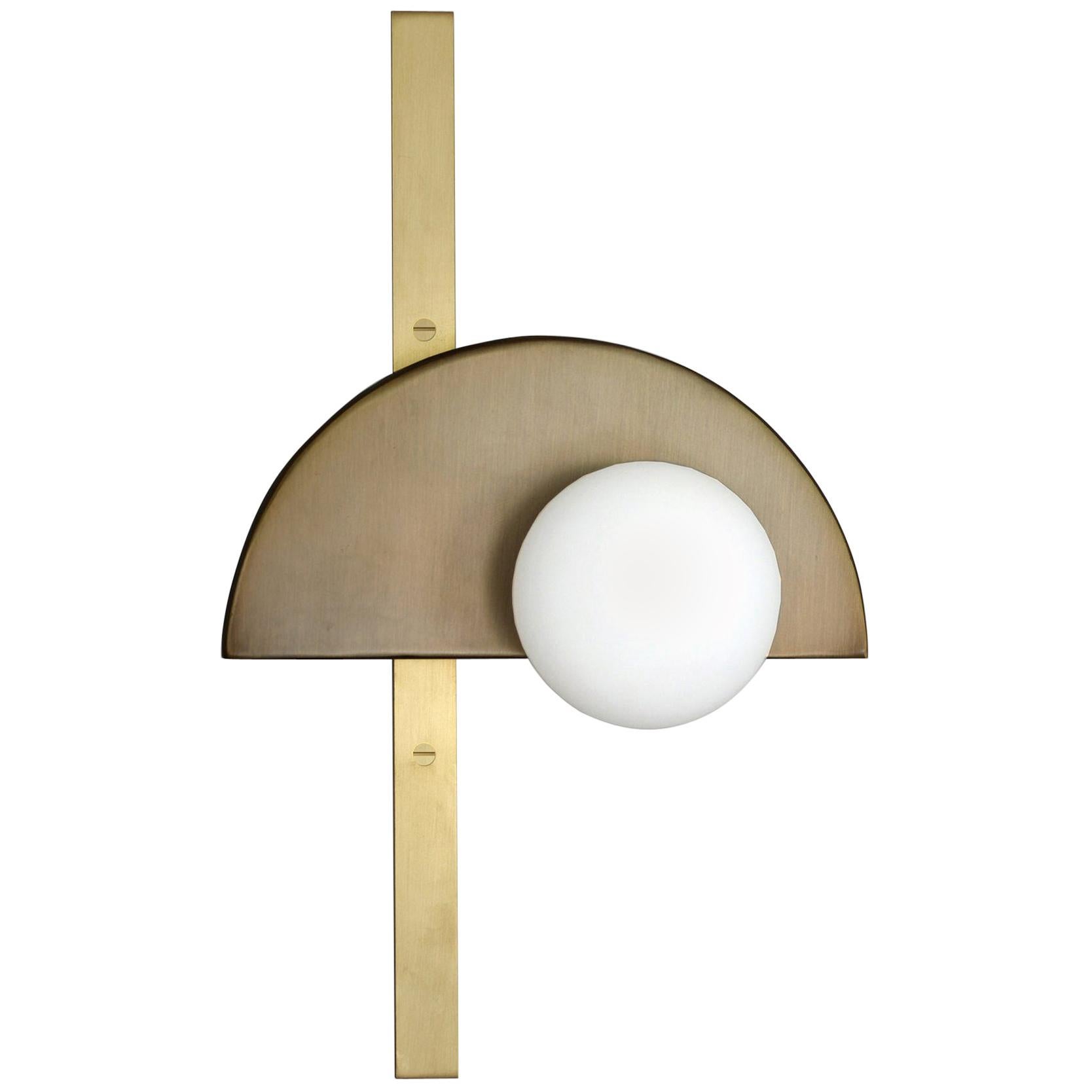 Circle Sconce in Antique Brass For Sale at 1stDibs