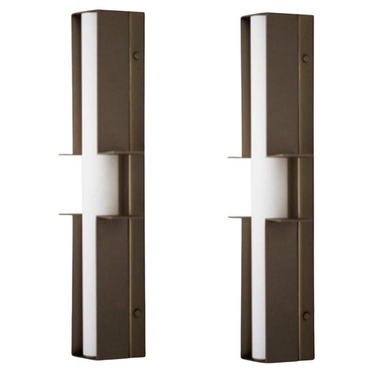 Set of 2 Bronze Junction Wall Lights by Square in Circle For Sale at ...